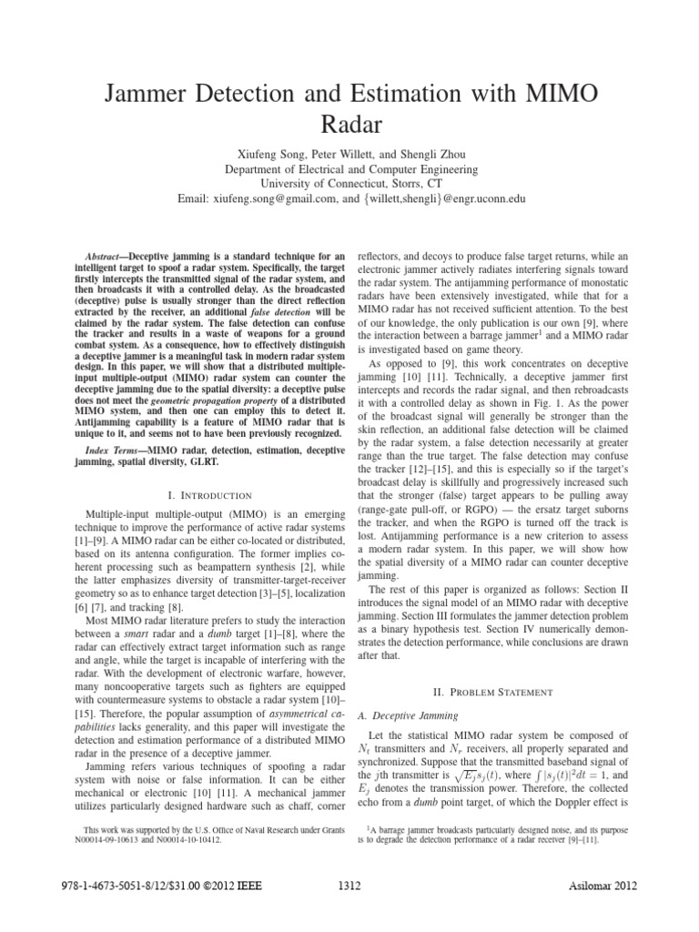 Jammer | PDF | Radar | Mimo