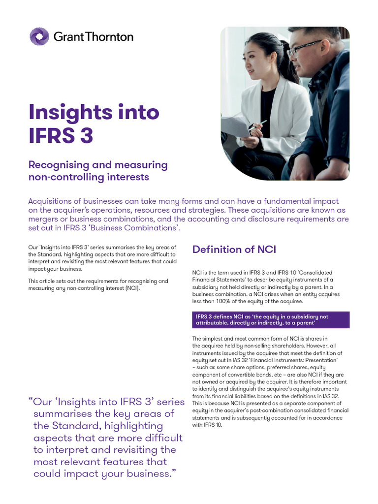 Ifrs 3 Recognising and Measuring Nci | PDF | Fair Value | Goodwill ...