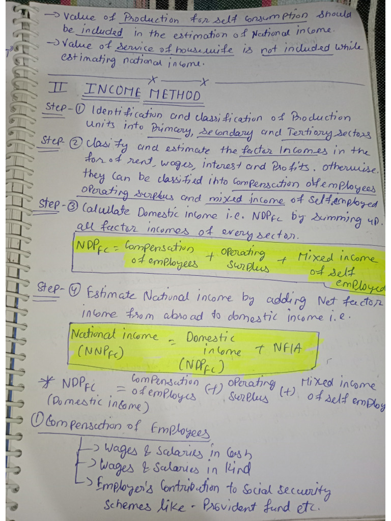 National Income Short Notes | PDF