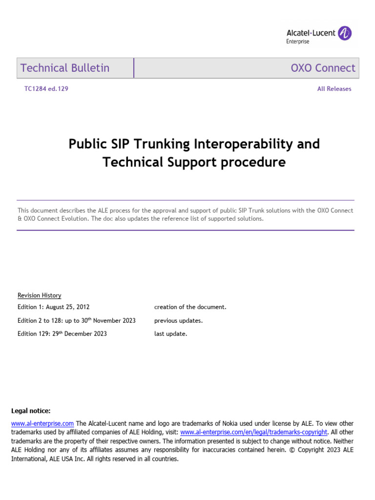 TC1284en-Ed129 OXO Connect Public SIP Trunking Interoperability and ...
