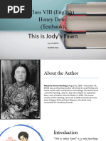 NCERT Class 8 English: Jody’s Fawn Solutions | PDF