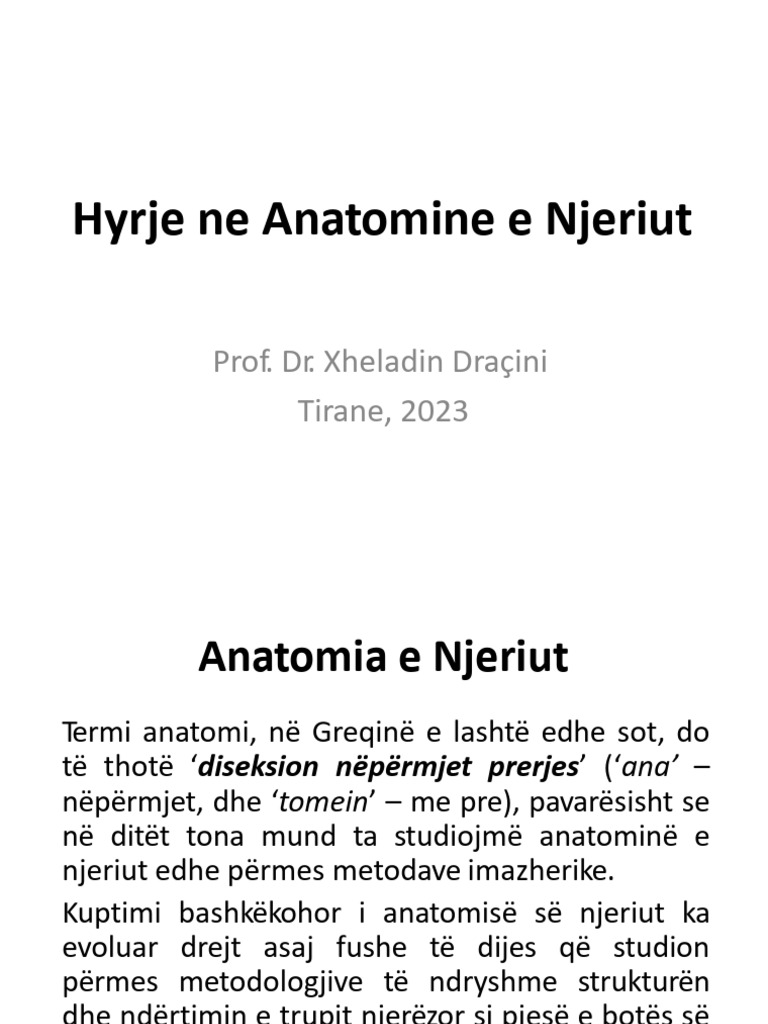 Hyrje Ne Anatomine e Njeriut 2023 | PDF