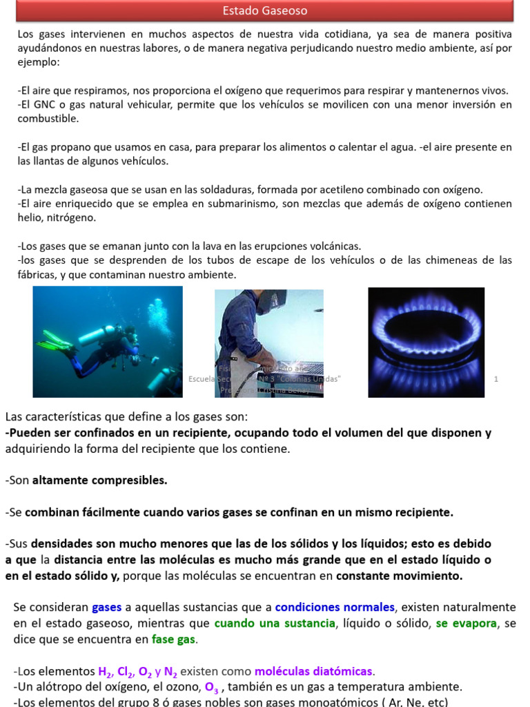 Importancia y Leyes de los Gases | PDF | Gases | Oxígeno