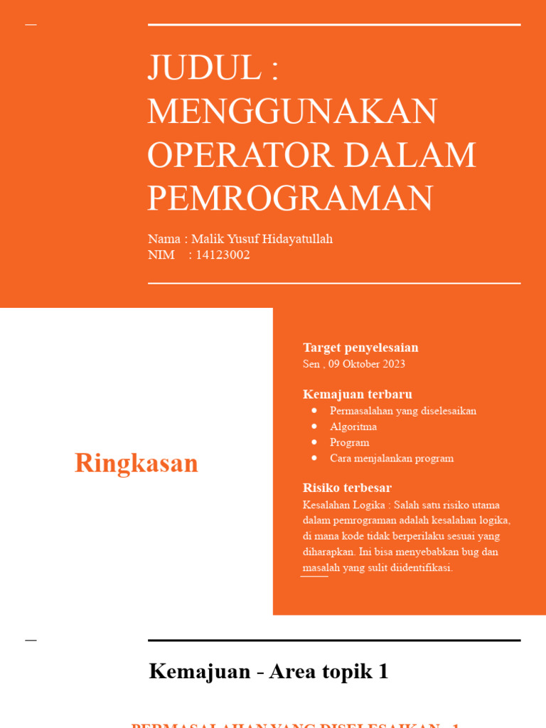 Judul-Menggunakan Operator Dalam Pemrograman | PDF | Komputer