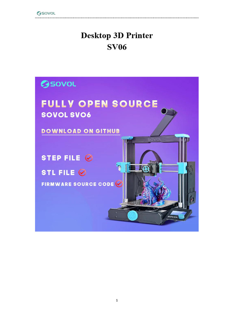 SV06 3D Printer | PDF