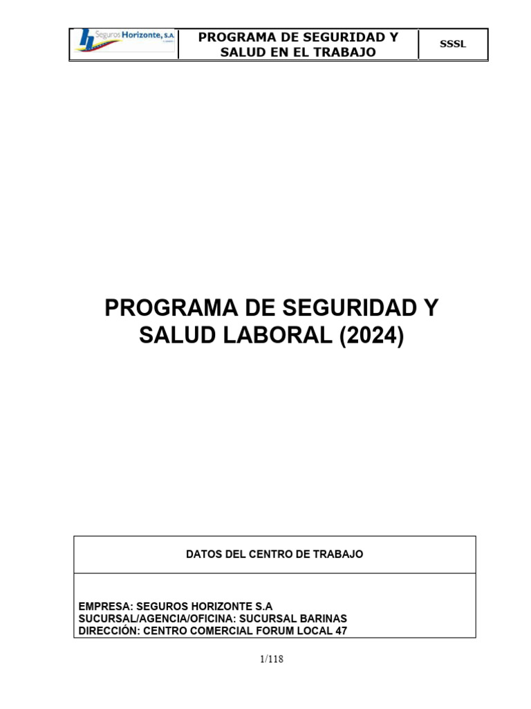 PROGRAMA FINAL (1) Seguridad Laboral | PDF | Seguridad y salud ocupacional