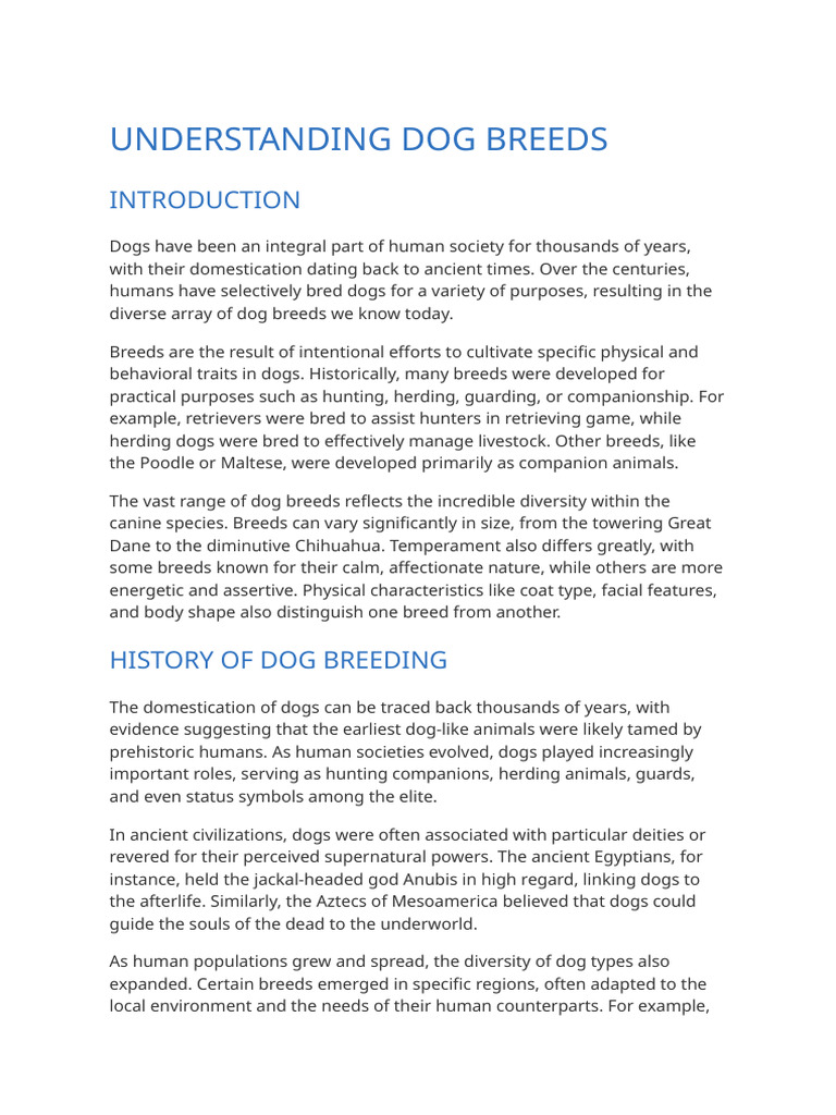 Understanding Dog Breeds | PDF | Dog Breeds | Dogs