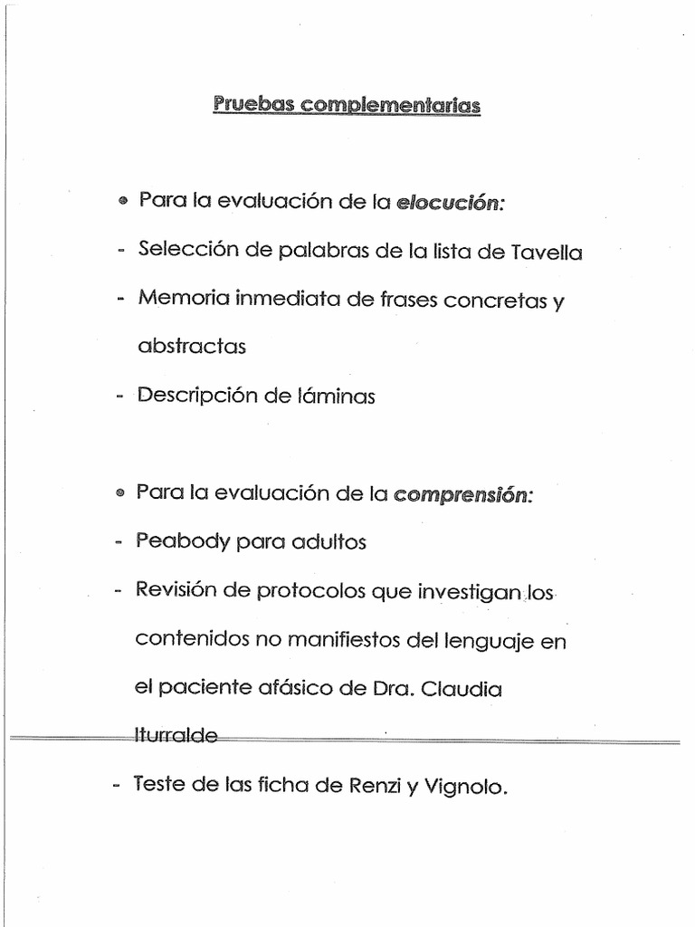 Pruebas Complementarias | PDF