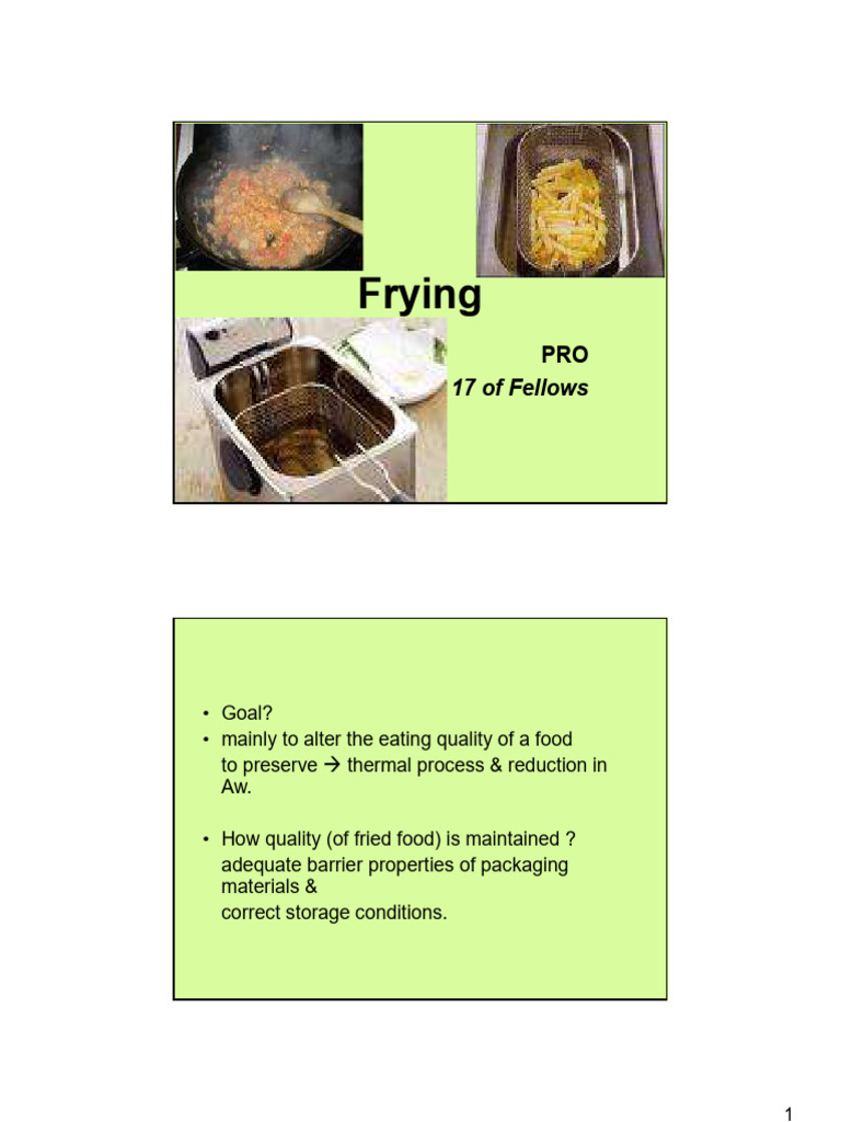 Frying | PDF | Heat Transfer | Chemical Engineering