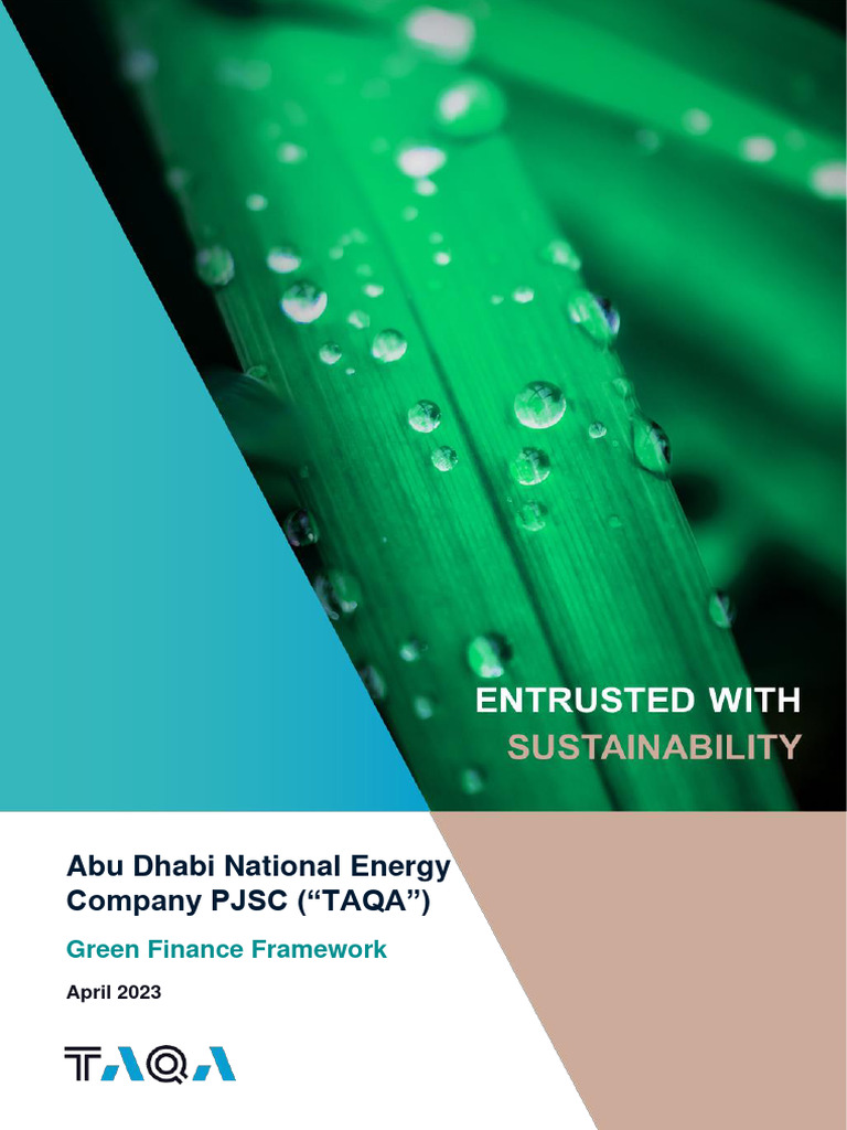 TAQA Green Finance Framework Overview | PDF | Renewable Energy | Solar ...