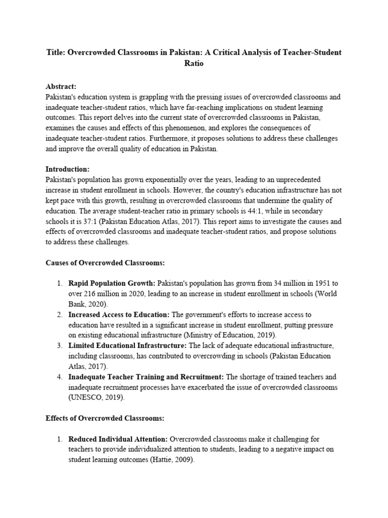 Overcrowded Classrooms in Pakistan_ A Critical Analysis of Teacher ...