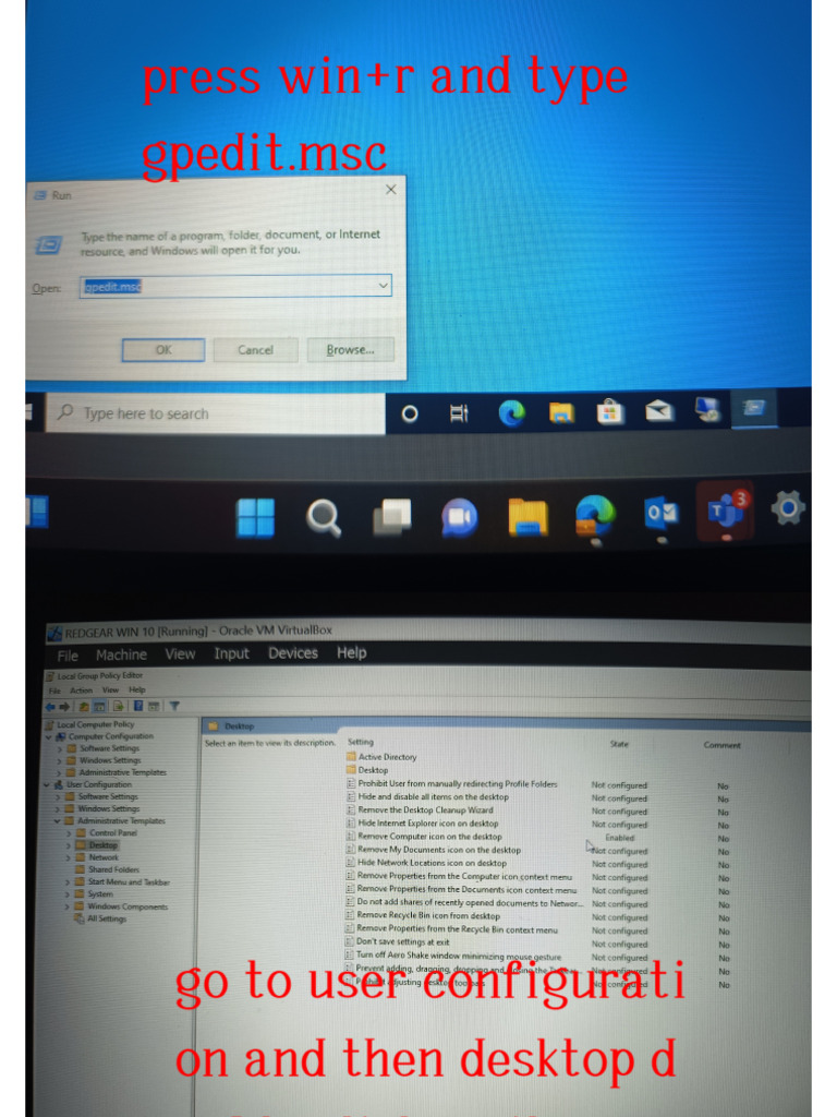 How To Do User Configuration ? in Desktop Menu. | PDF