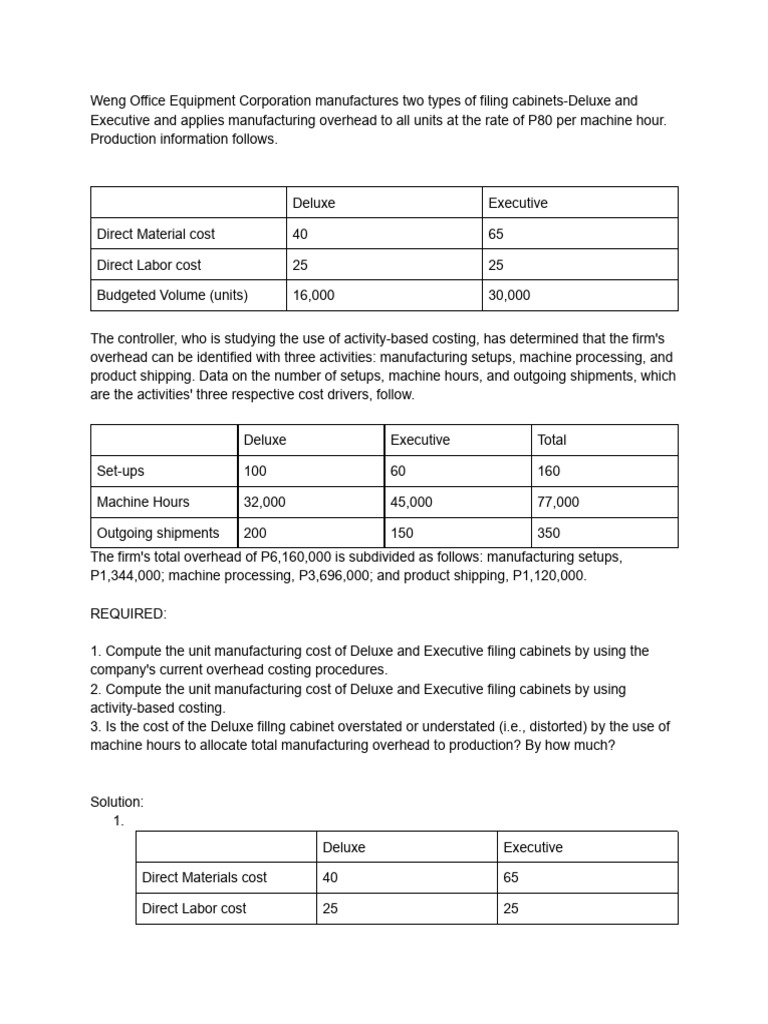 Abc Problem Pdf Economies Management Accounting