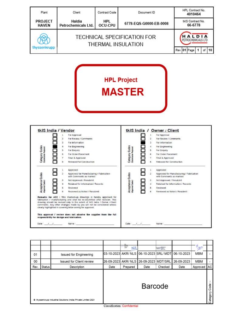 6778 EQS G0000 EB 0008 Thermal Insulation R01 | Download Free PDF | Thermal Insulation ...