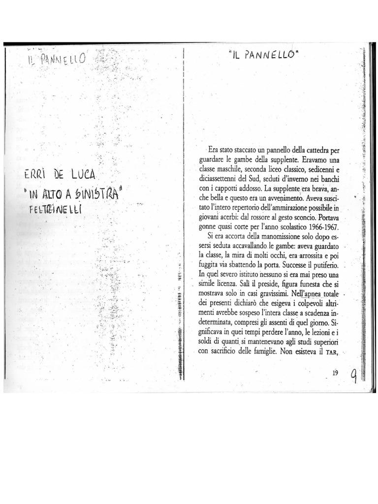 Il Pannello Erri de Luca | PDF