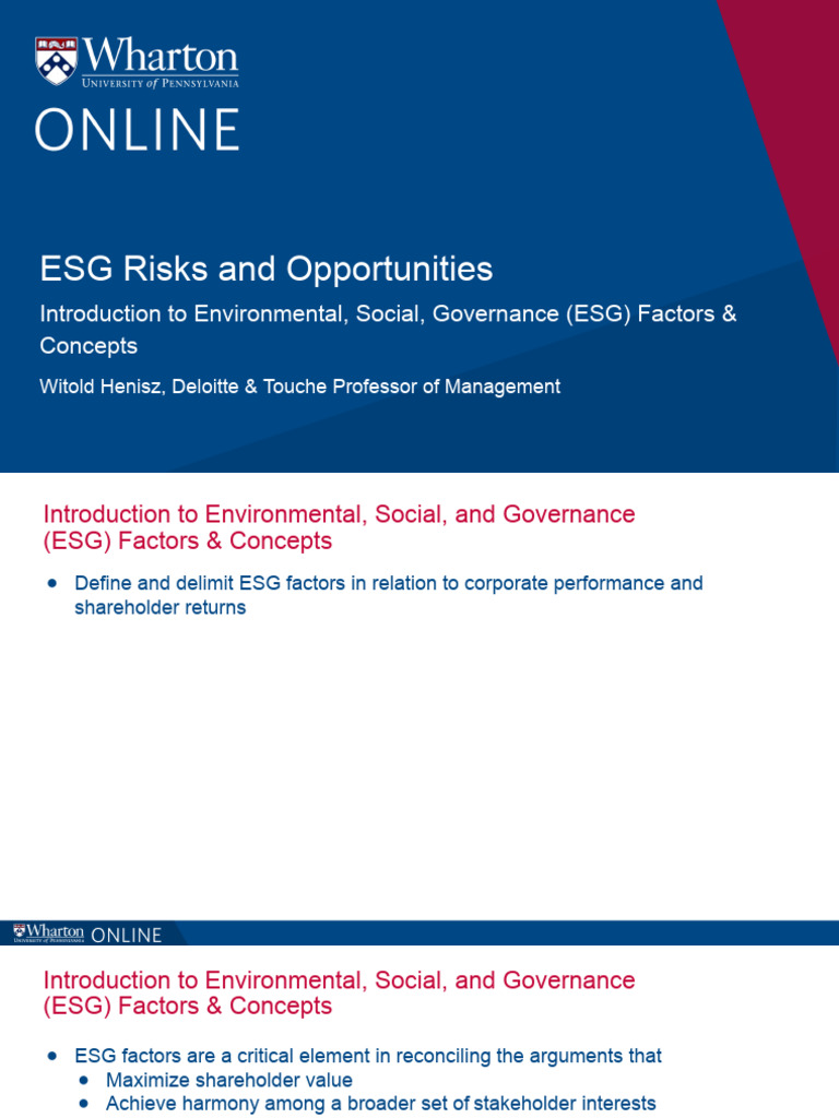 Week1_ESG-lec1 | PDF | Pollution | Renewable Energy