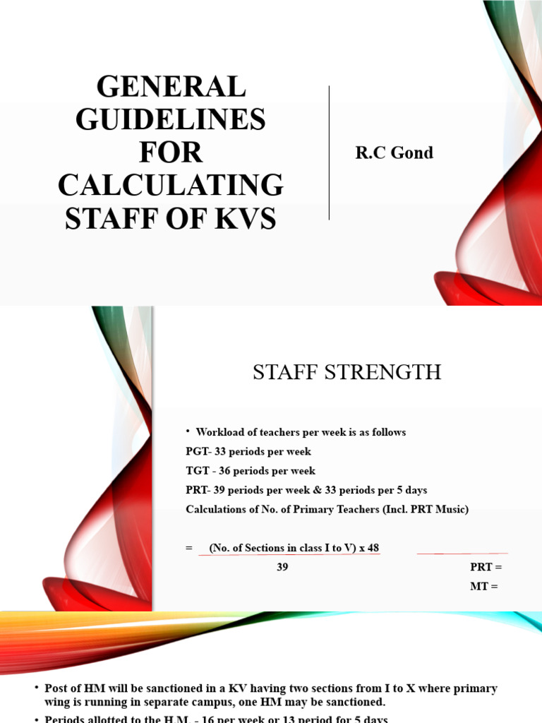 KVS Staff Calculation Guidelines | PDF
