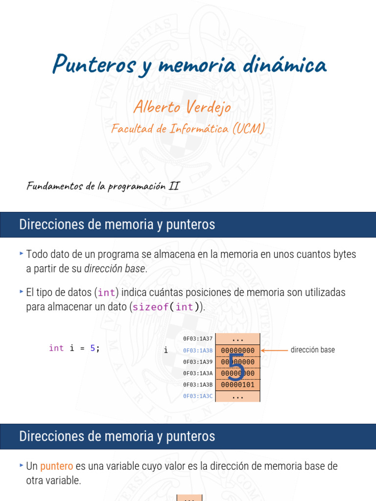 Tema 4 - Punteros y Memoria Dinámica | PDF | Puntero (Programación de computadora) | C