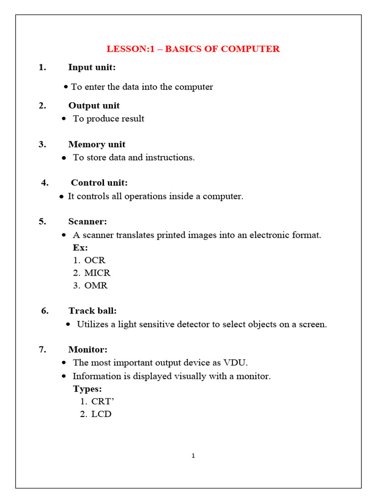 DE Revision - 1 | PDF | Printer (Computing) | Computer Monitor