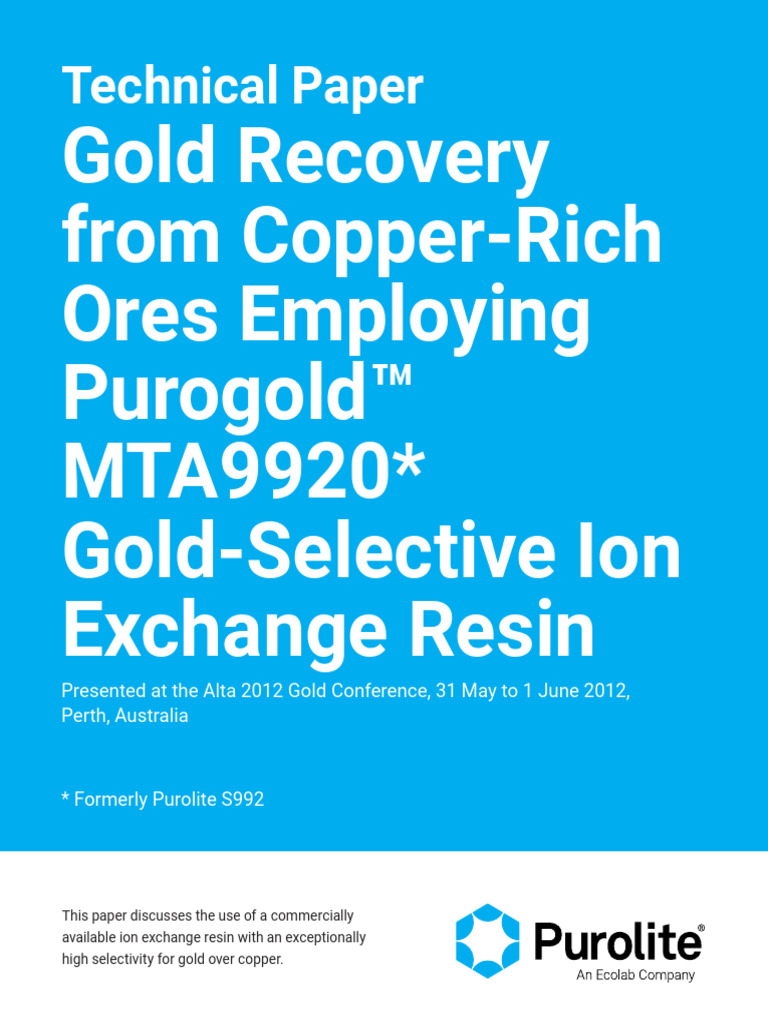 Gold Recovery From Copper Rich Ores | PDF | Cyanide | Ph