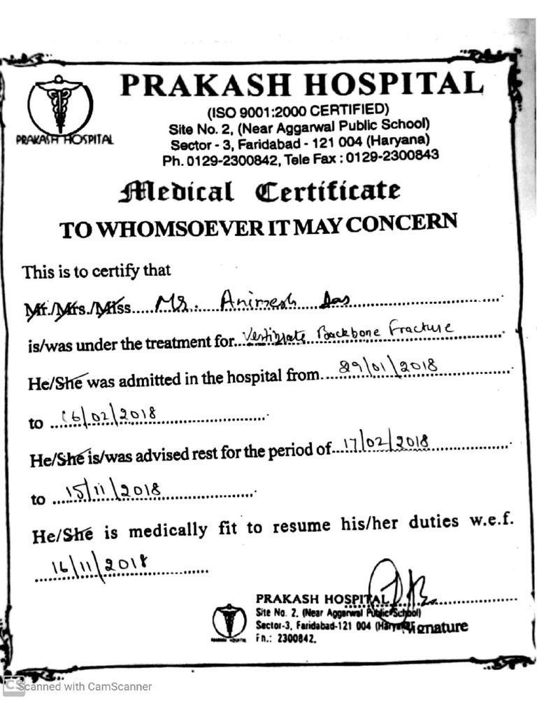 Medical Discharge Certificate 2018 | PDF