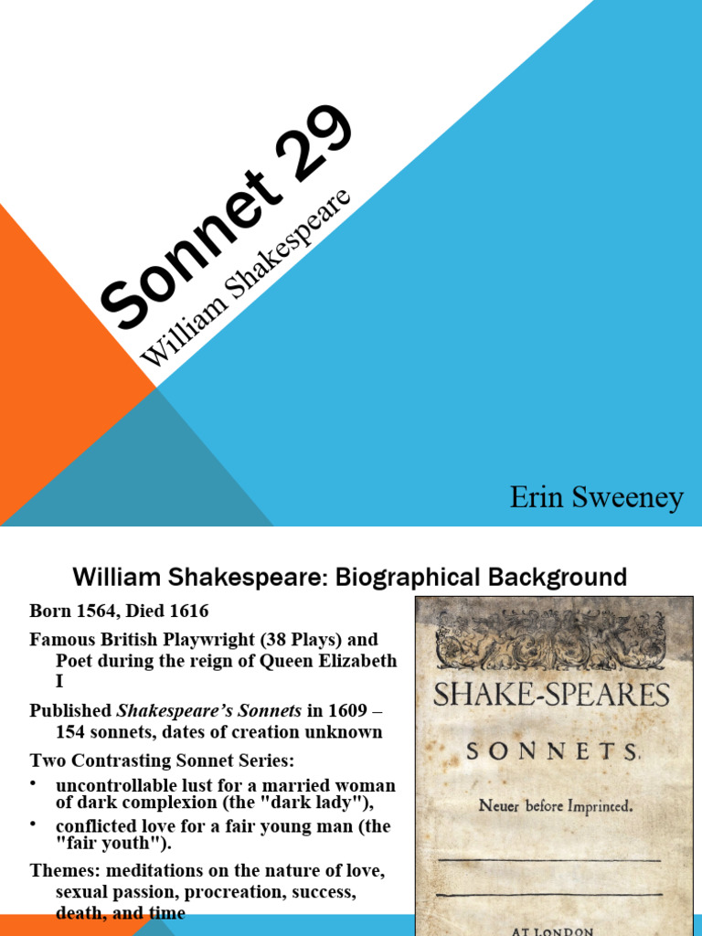 Sonnet 29 Presentation | PDF | Shakespeare's Sonnets | Stanzaic Form