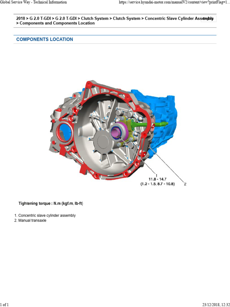 2018 G 2.0 T-GDI Clutch Components | PDF