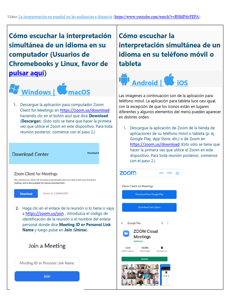 Interpretación Simultánea en Zoom | PDF | Software de la aplicacion ...