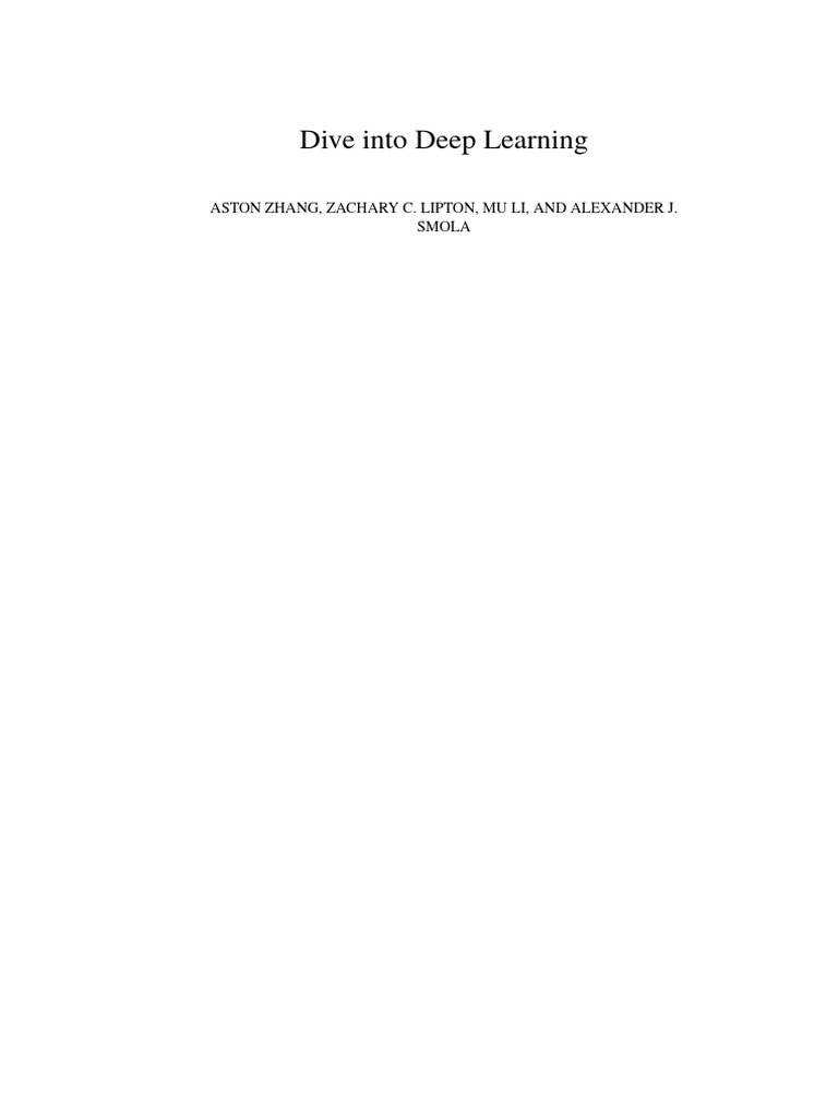 Dive into Deep Learning Overview | PDF | Artificial Neural Network ...