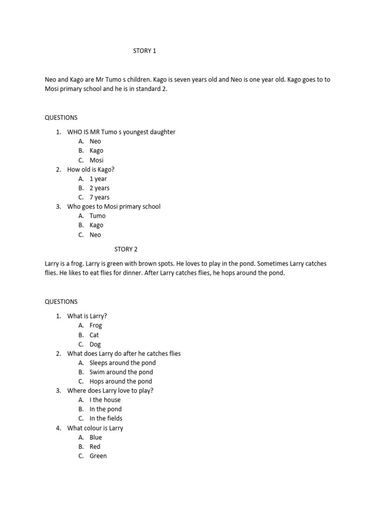 STD 2 Comprehensions 2023 by MOLATEDI | PDF