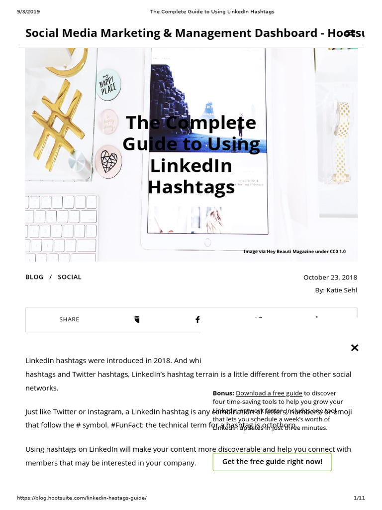 The Complete Guide To Using LinkedIn Hashtags | PDF | Hashtag | Popular Culture & Media Studies