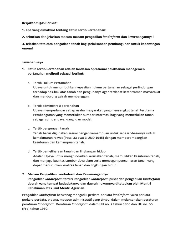 Tugas 2 Administrasi Pertanahan | PDF