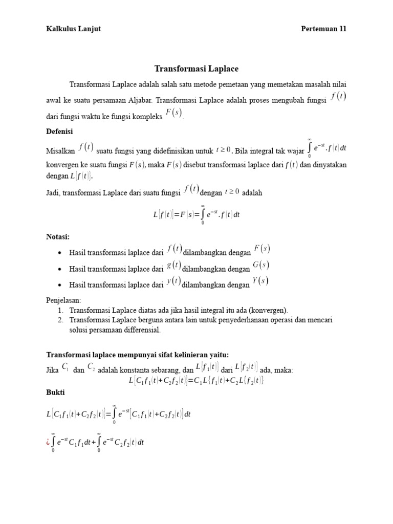 Transformasi Laplace Sederhana | PDF