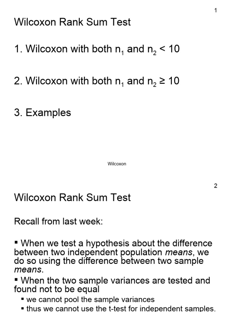 Wilcoxon | PDF | Evaluation Methods | Methodology