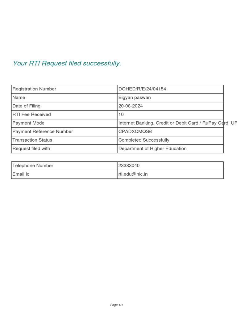 Bigyan RTI File | PDF
