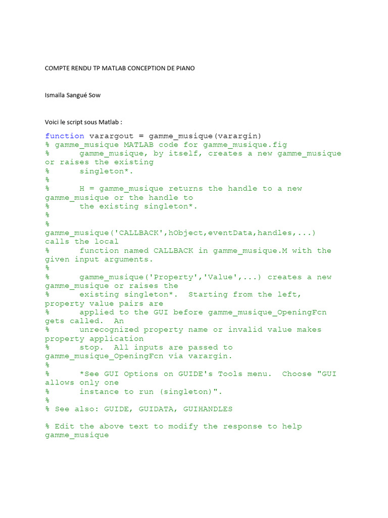 Exo Piano | PDF | Command Line Interface | Matlab