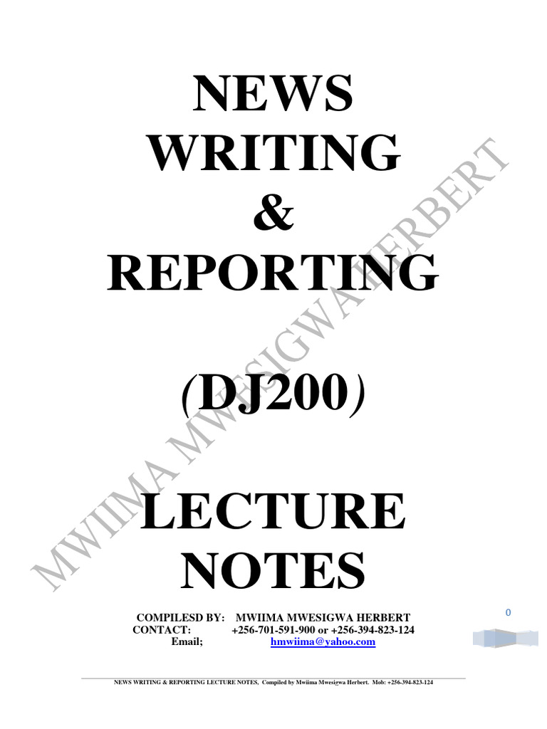 News Writing and Reporting | PDF | Journalism | News