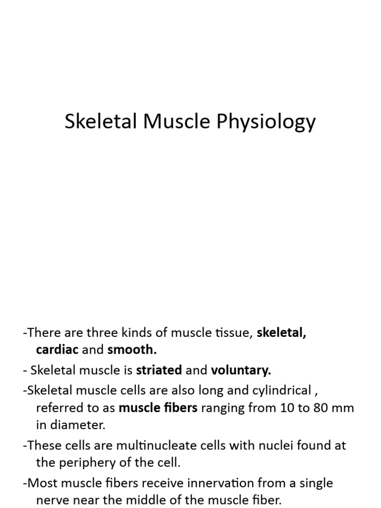 Skeletal Muscle Physiology | PDF | Muscle Contraction | Muscle