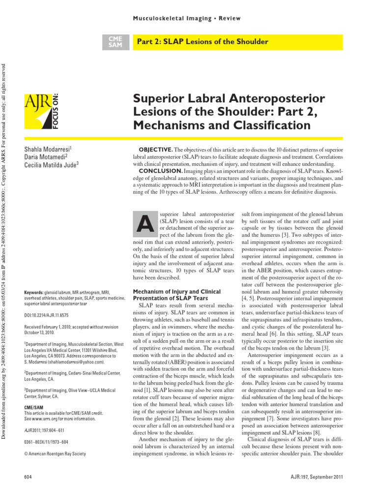 Classification | PDF | Shoulder | Limbs (Anatomy)
