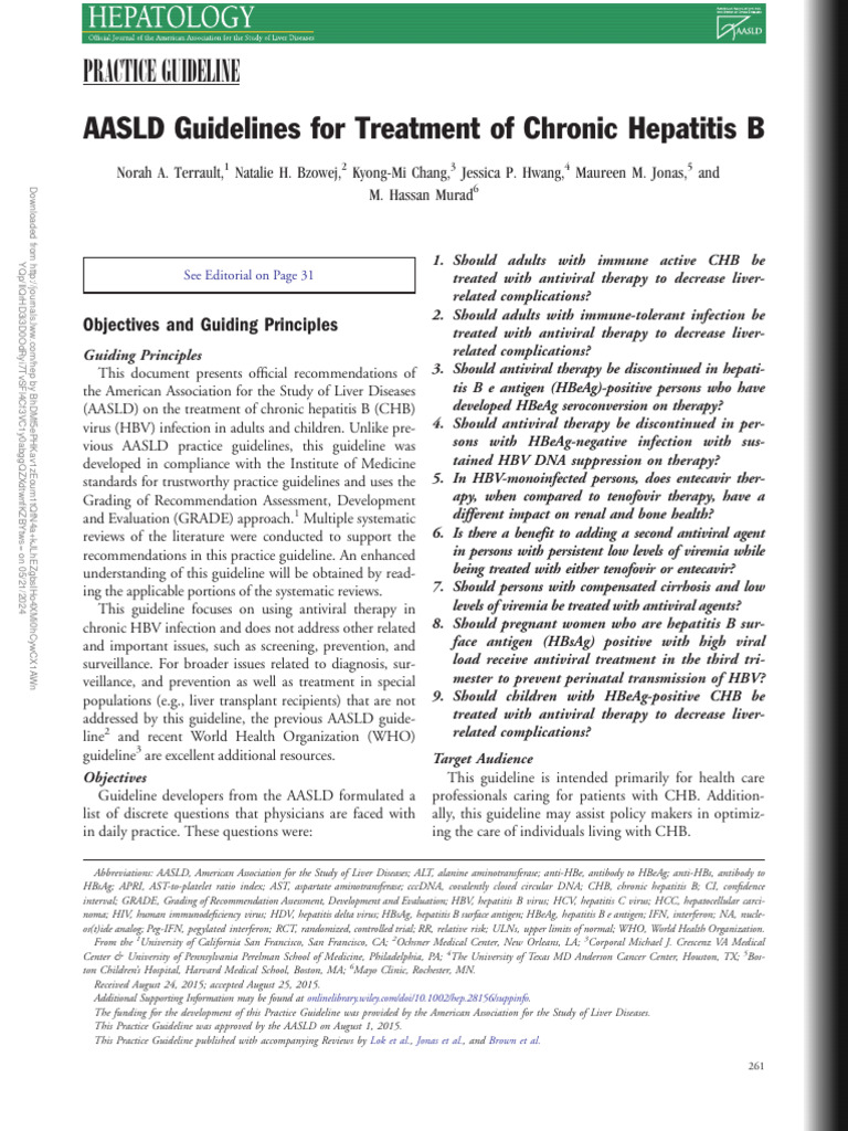 Aasld Guidelines For Treatment of Chronic.32 | PDF | Hepatitis B ...