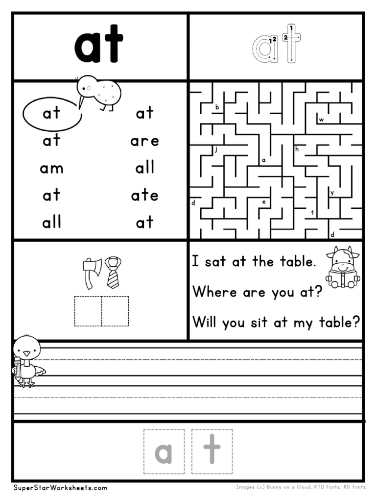 Kindergarte Sight Word Worksheet AT | PDF
