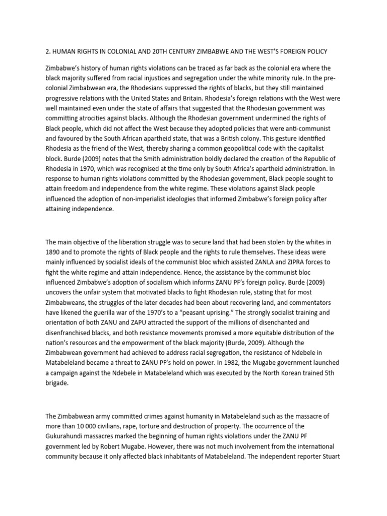 Human Rights | PDF | Zimbabwe | Rhodesia