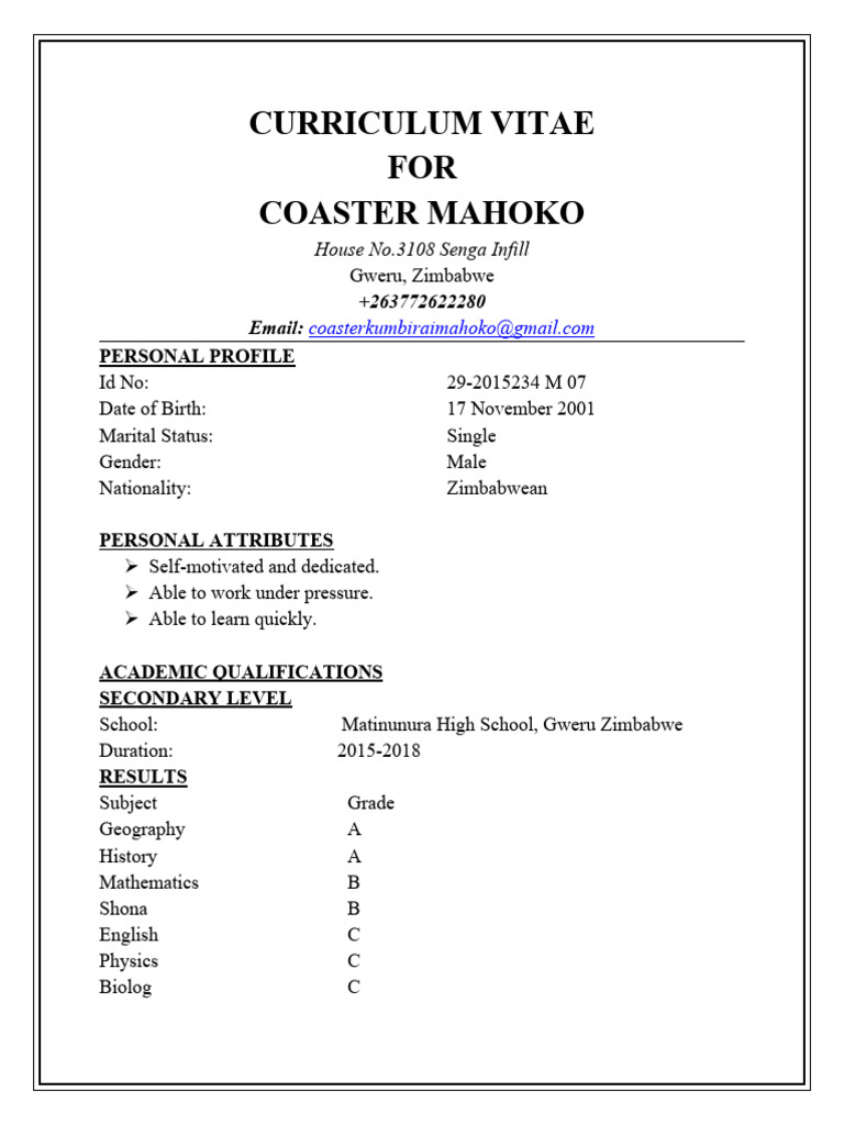 Coaster CV Edited | PDF