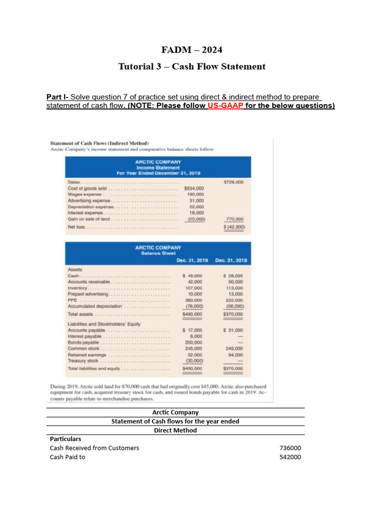 Tutorial 3 – Cash Flow Statement (Solutions) | Download Free PDF | Cash ...