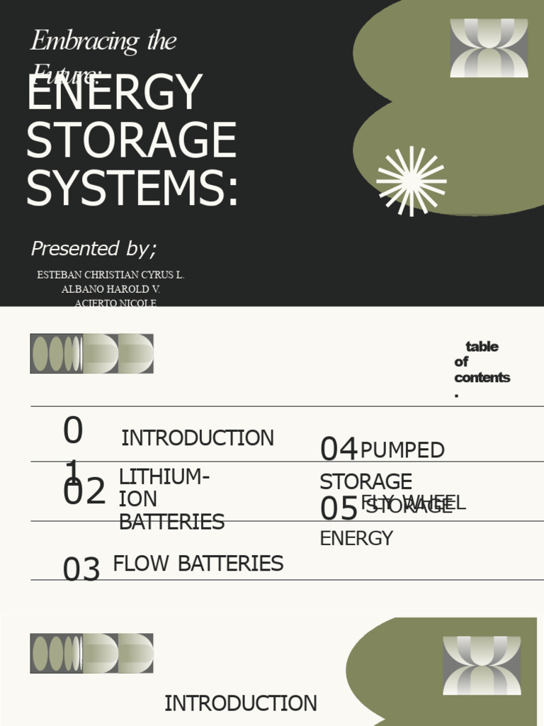 GROUP 7 Energy Storage Systems 2 | PDF | Technology & Engineering