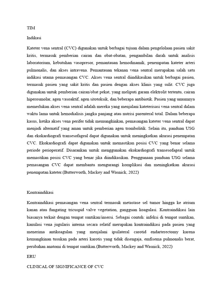 Indikasi Pemasangan Kateter Vena Sentral | PDF