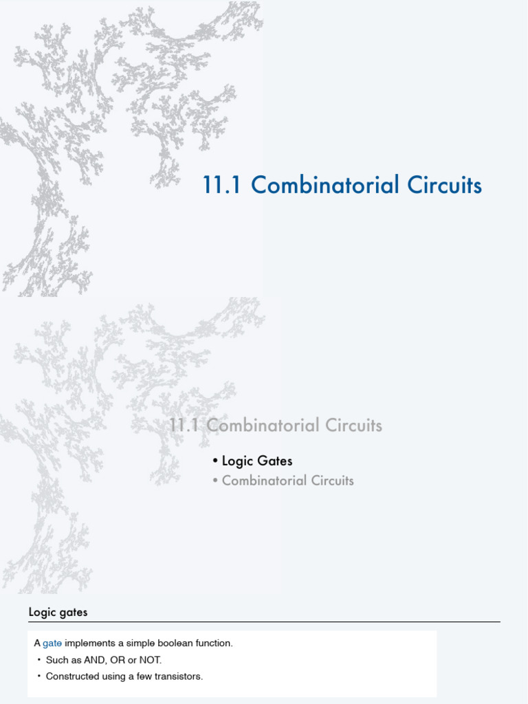 11 1 Combinatorial Circuits Pdf Logic Gate Integrated Circuit