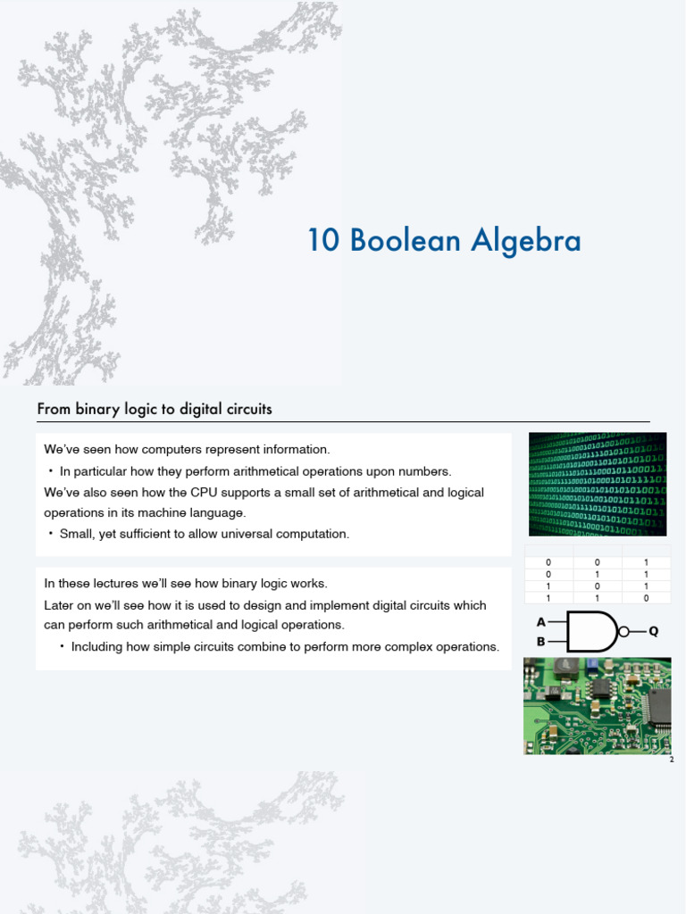 10 Boolean Algebra | PDF | Boolean Algebra | Teaching Mathematics