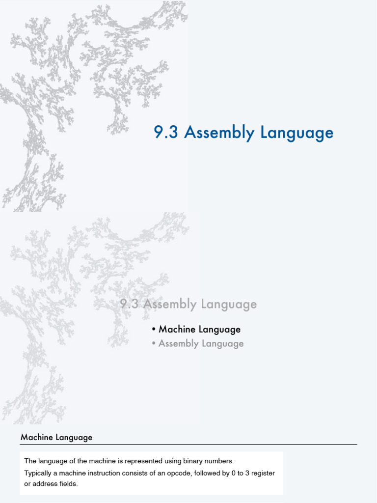 9.3 Assembly Language | PDF | Assembly Language | Computer Architecture 9.3 Assembly Language | PDF | Assembly Language | Computer Architecture