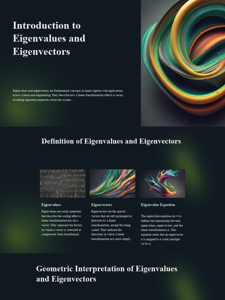 Introduction To Eigenvalues and Eigenvectors | PDF | Eigenvalues And Eigenvectors | Matrix ...